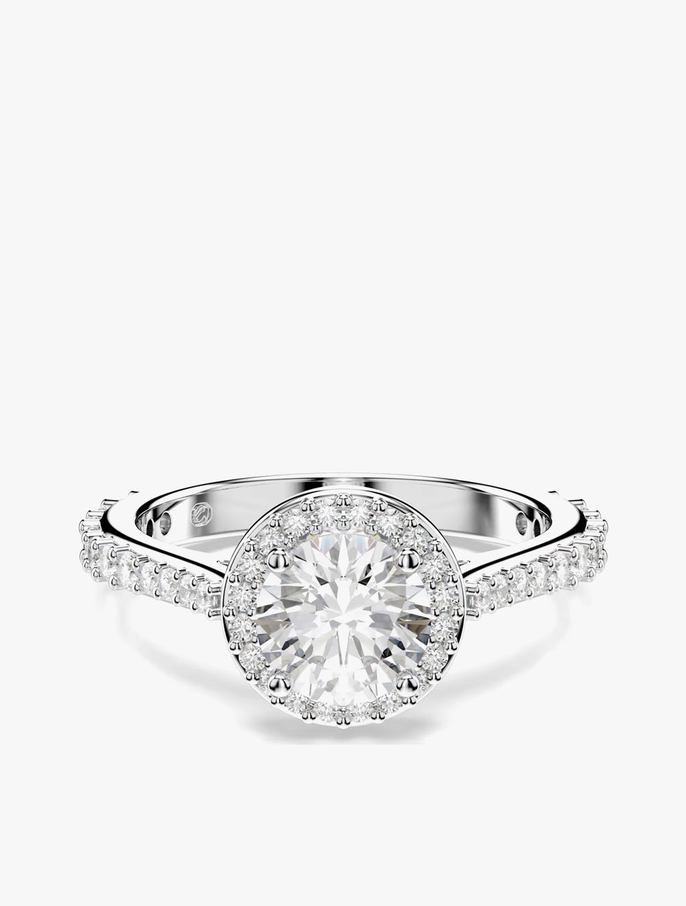 Una Angelic Ring, Round Cut, White, Silver-Tone Finish - 50