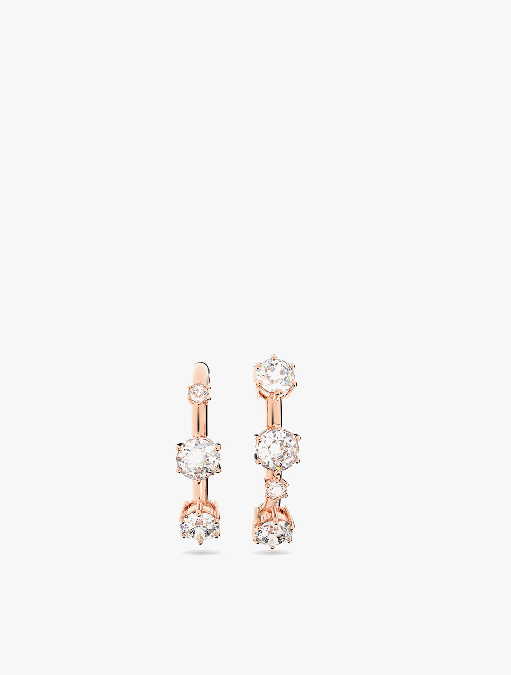 Constella Ear Cuff, Set (2), Asymmetrical, White, Rose Gold-Tone Plated