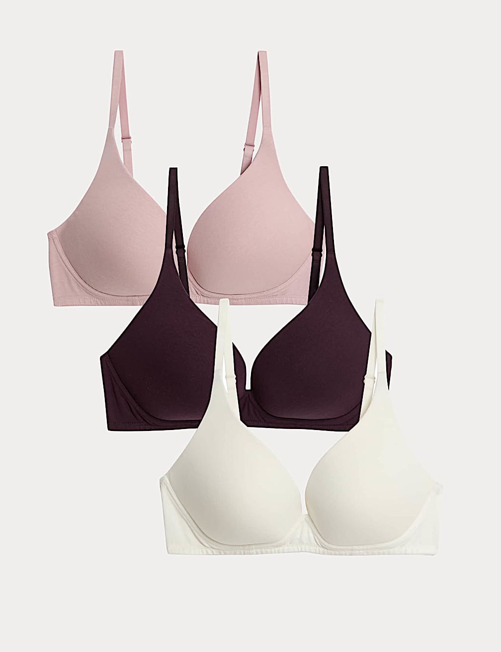 3pk Non Wired Plunge T-Shirt Bras